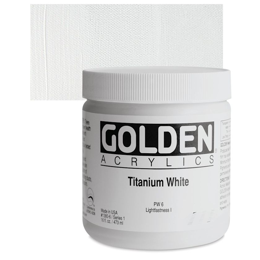 Golden Heavy Body Artist Acrylics - Titanium White, 16 oz Jar | BLICK ...