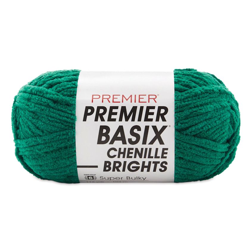Premier Yarn Basix Chenille Brights Yarn - Emerald | BLICK Art Materials