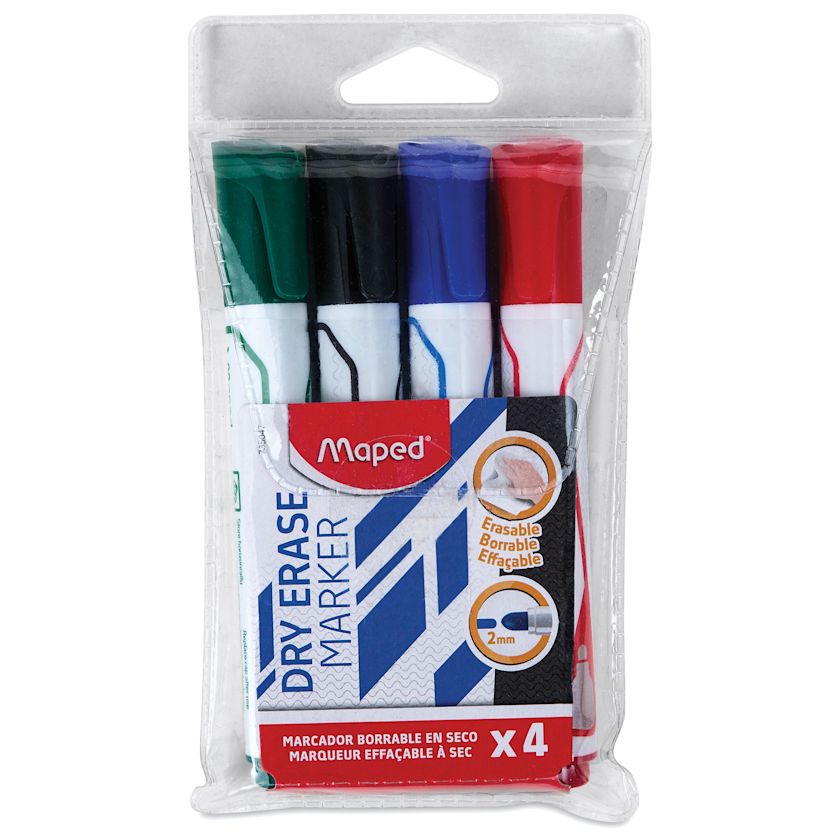 Maped Marker'Peps Dry Erase Marker Set - Jumbo Bullet Tip, Assorted ...