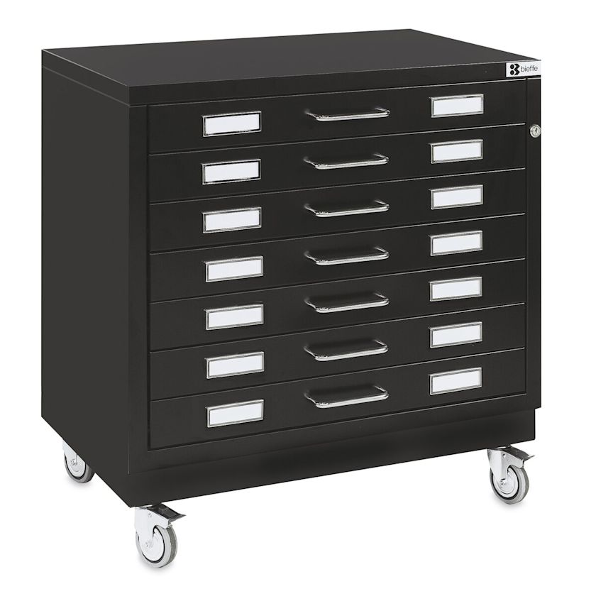 Bieffe BF Line Flat File - Black, 7-Drawer, A2, 22-1/2" x 29-1/2" x 20 ...