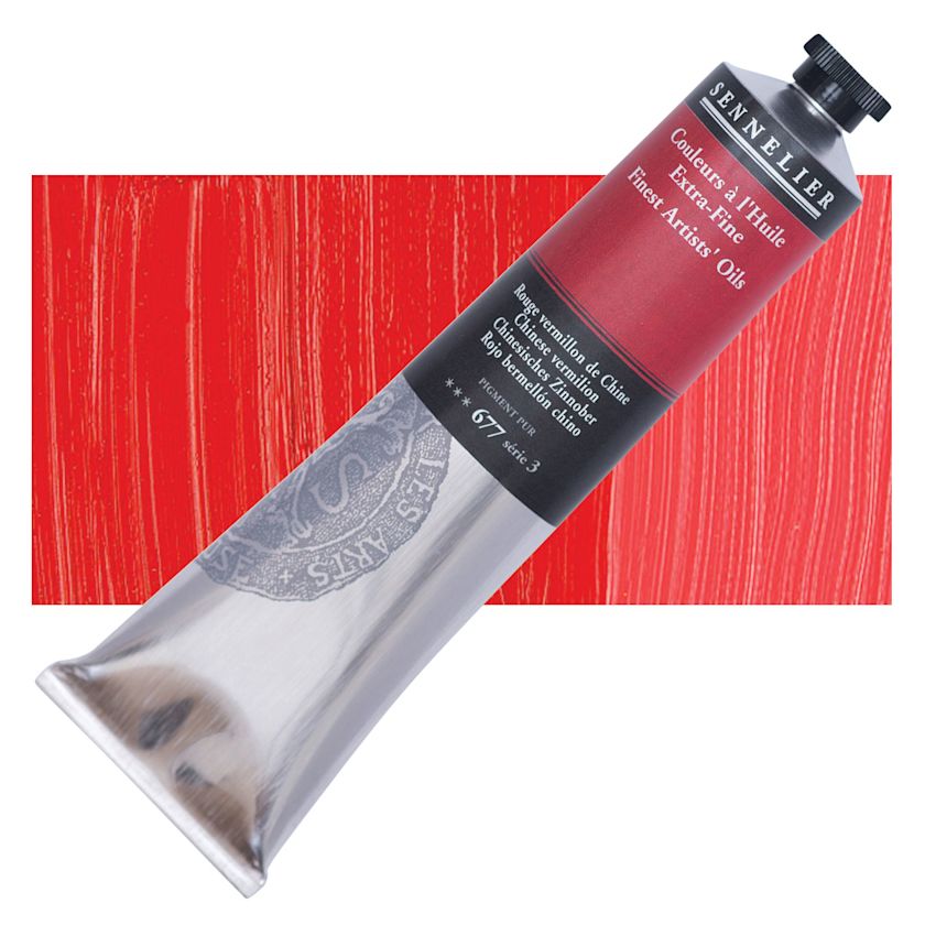 Sennelier Artists' Extra Fine Oil Paint - Chinese Vermilion, 200 ml ...