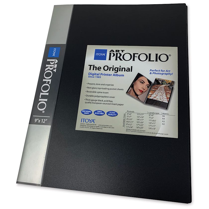 Itoya Original Art Profolio - 12" x 9", Black, Portrait, 24 Pages ...