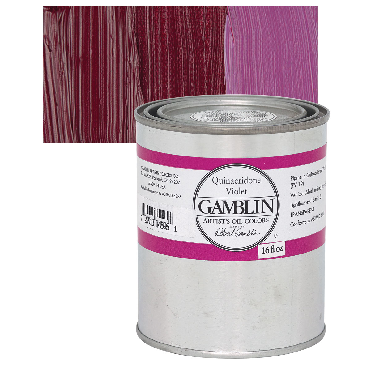 Gamblin Artist's Oil Color - Quinacridone Violet, 16 oz Can | BLICK Art ...