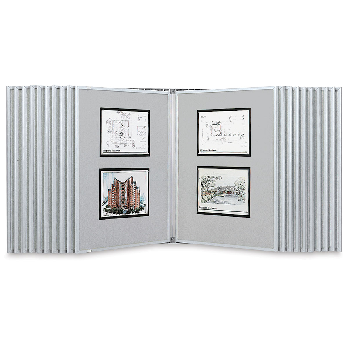 Multiplex Swinging Panel Display - 30" x 40", Gray, 20 Panels, Wall ...