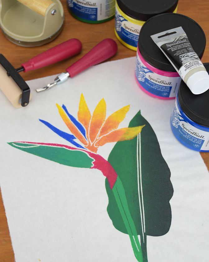 Bird of Paradise Block Print - Project Ideas | BLICK Art Materials