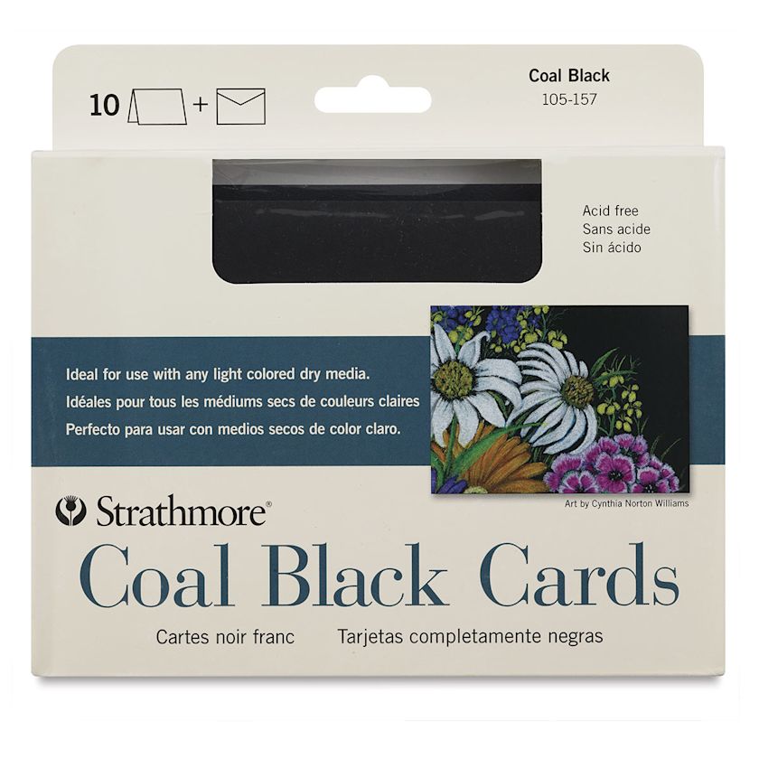 Strathmore Artagain Coal Black Cards and Envelopes | BLICK Art Materials