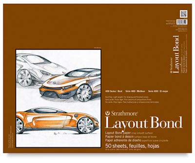 Strathmore 400 Series Layout Bond Pad - 19" x 24", Tape Bound, 50 ...