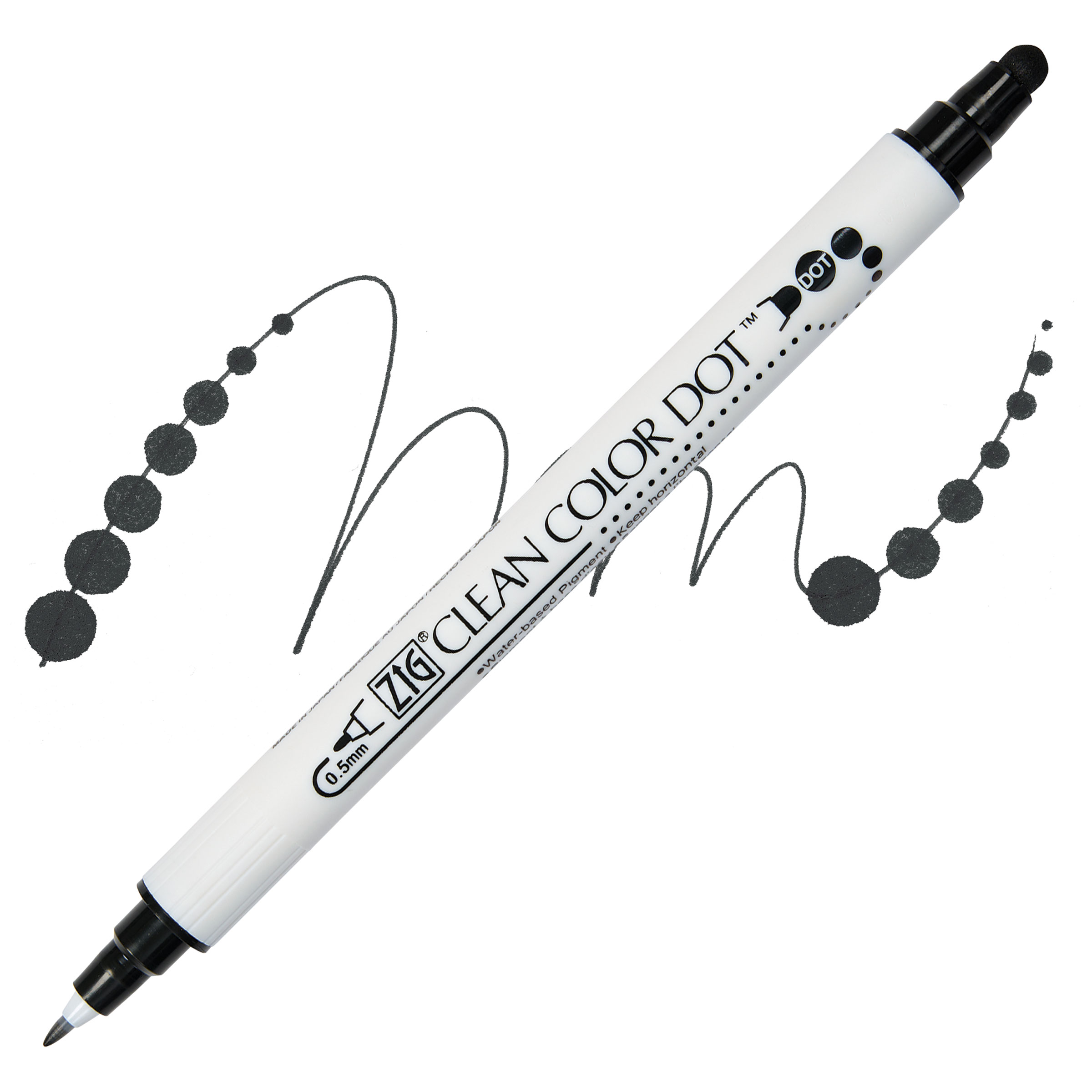 Zig Clean Color Dot Dual Tip Marker - Black | BLICK Art Materials