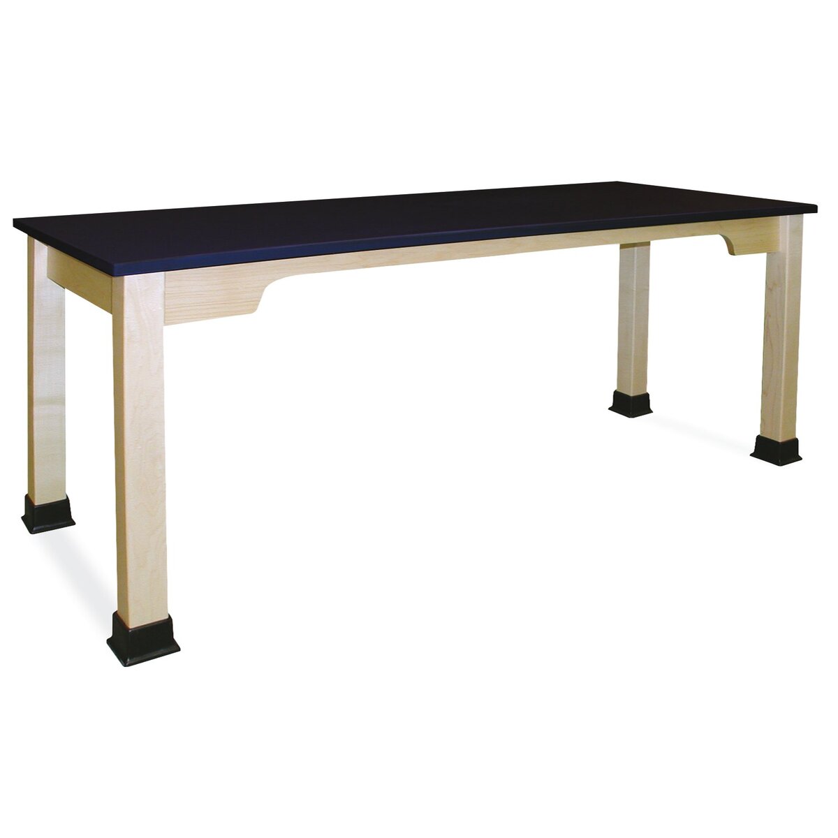 Hann Table with Scalloped Edge - Hard Maple, Chemsurf Top, 24" x 60 ...