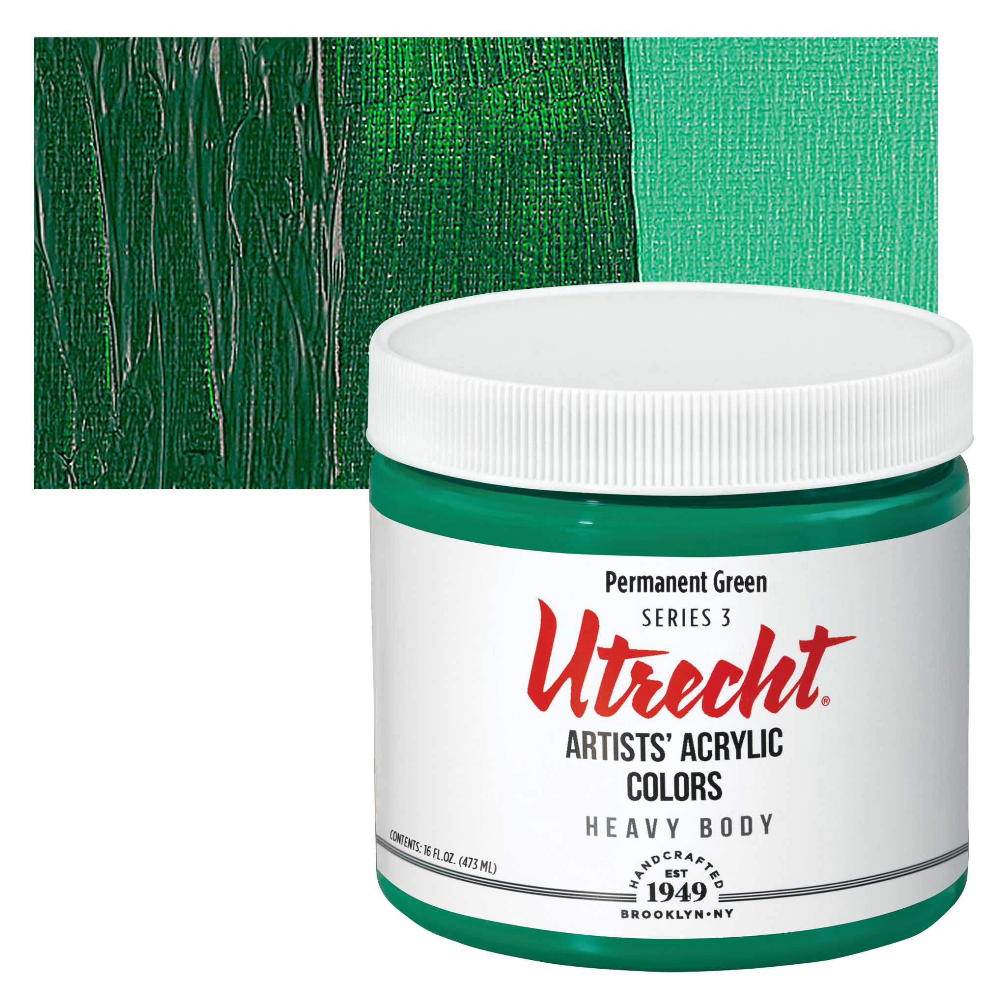 Utrecht Artists' Acrylic Paint - Permanent Green, Pint| Utrecht Art ...