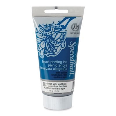 Speedball Water-Soluble Block Printing Ink - Silver (Metallic), 2.5 oz ...