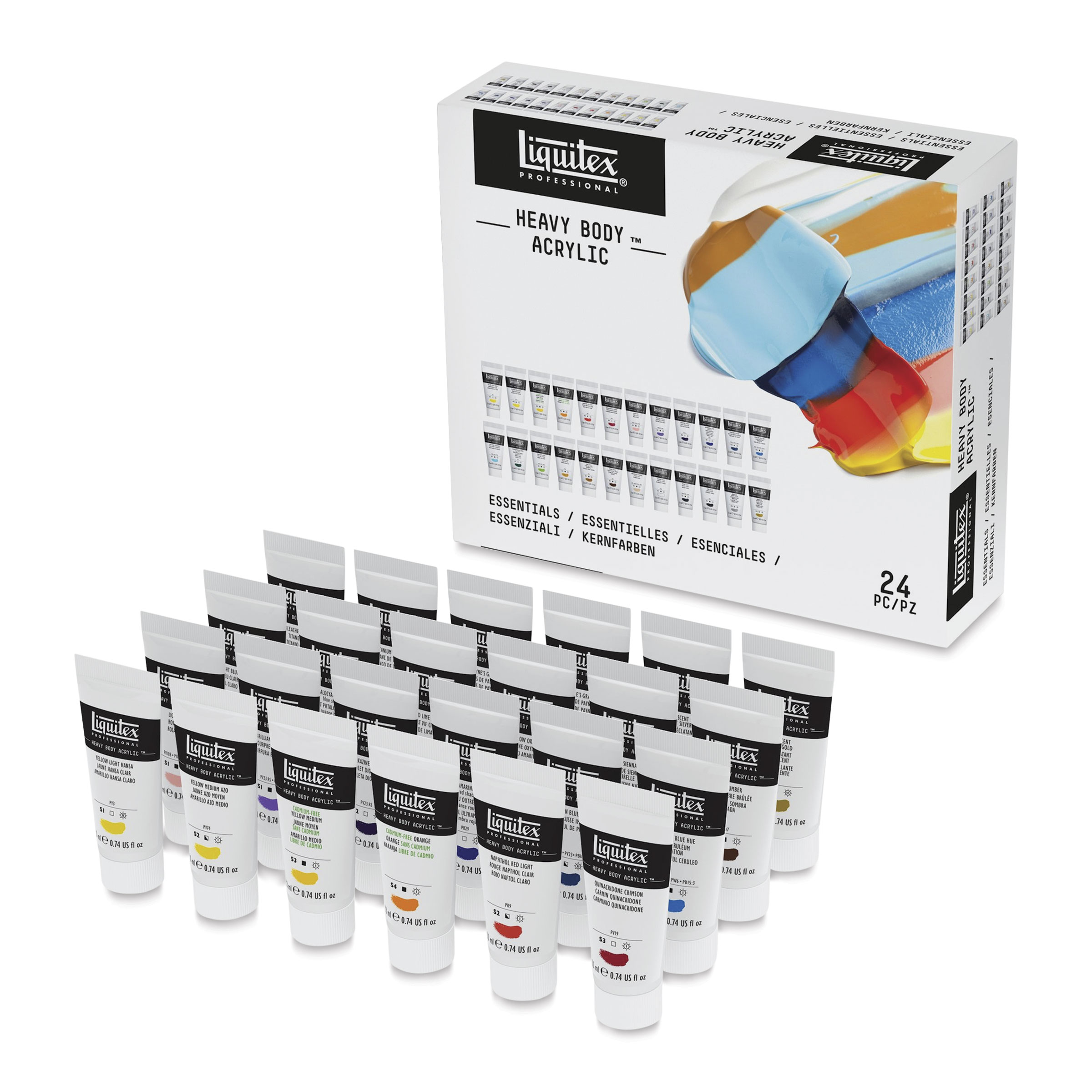 Liquitex Professional Heavy Body Acrylic Paint - Set of 24, Essential ...