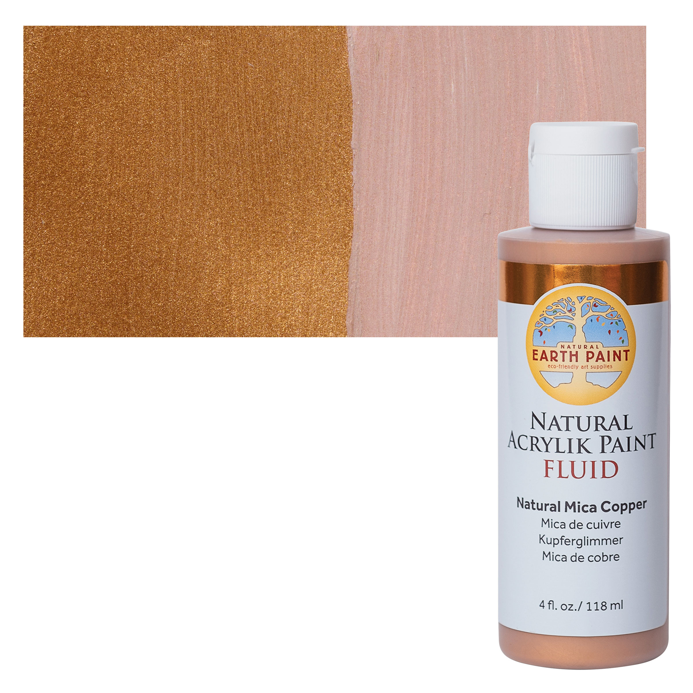 Natural Earth Paint Natural Fluid Acrylik Paint - Copper Mica, 118 ml ...