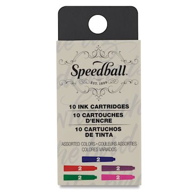 Speedball Calligraphy Fountain Pen Refills - Assorted Colors, Set of 10 ...