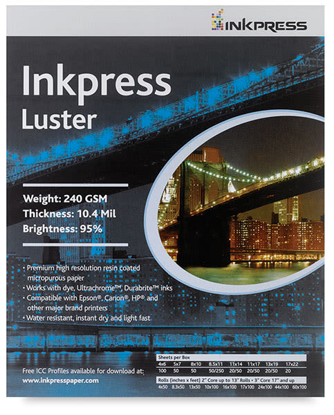 Inkpress Luster Inkjet Papers - 8-1/2" x 11", 50 Sheets | BLICK Art ...