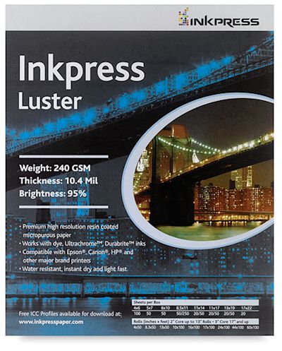Inkpress Luster Inkjet Papers - 8-1/2" x 11", 50 Sheets | BLICK Art ...
