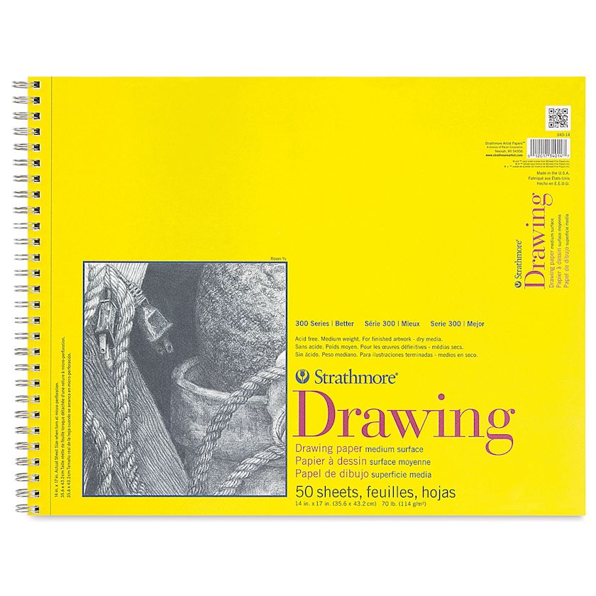 Strathmore 300 Series Drawing Pad - 14" x 17", Wire Bound, 50 Sheets ...