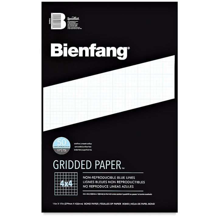 Bienfang Gridded Paper Pad - 4 x 4 Grid, 11" x 17", 50 Sheets | BLICK ...