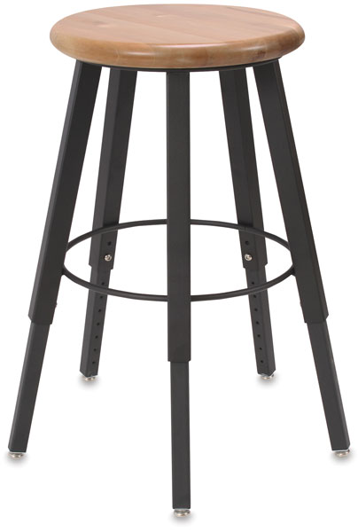 WB Mfg Solid Welded Stool - Ajustable 18" to 28", 5 Legs, Hardwood ...