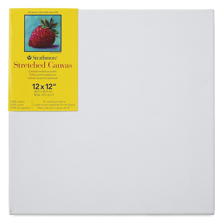 Strathmore 300 Series Stretched Cotton Canvas - 3/4" Profile, 12" x 12 ...