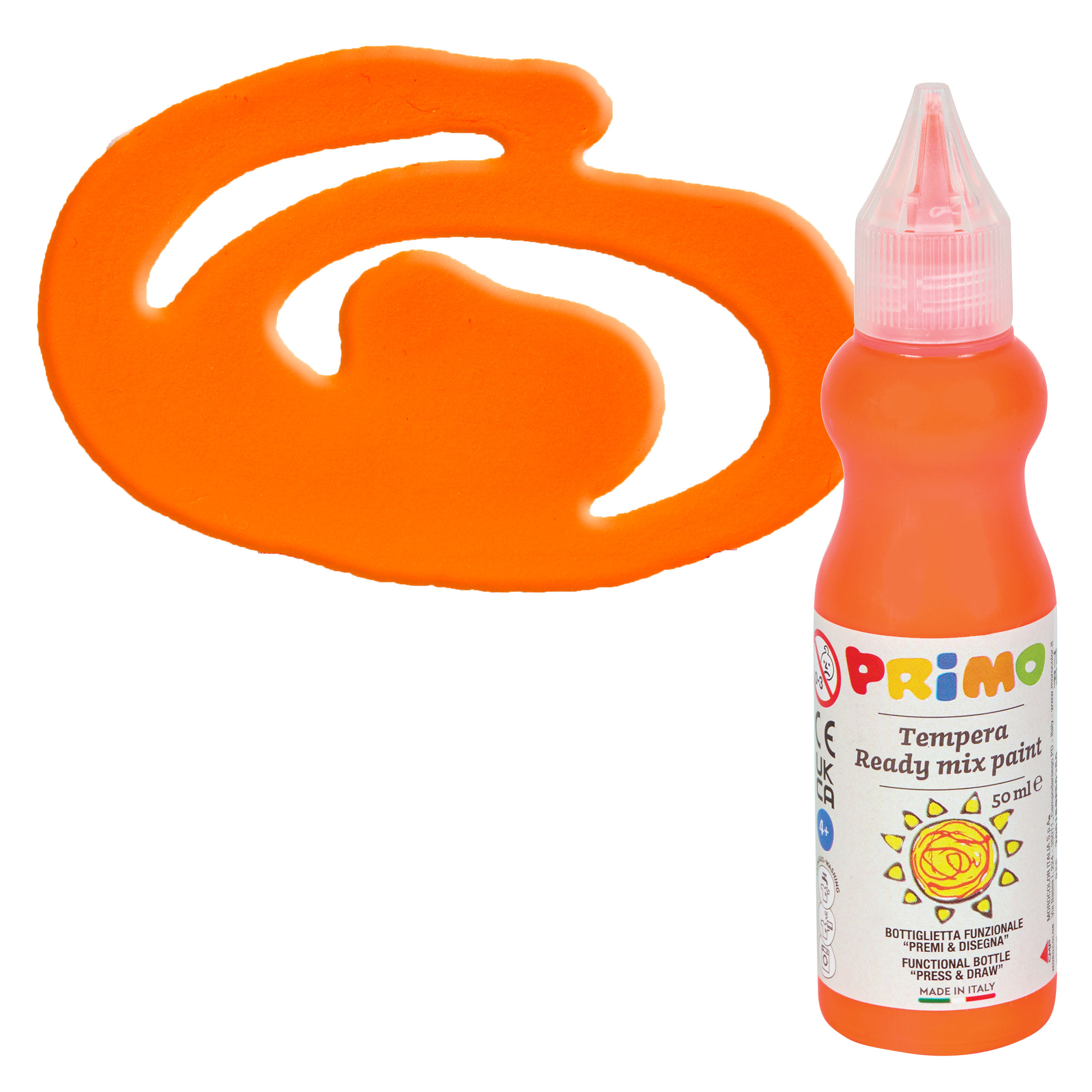 Primo Tempera Paint - Fluorescent Orange, 50 ml | BLICK Art Materials