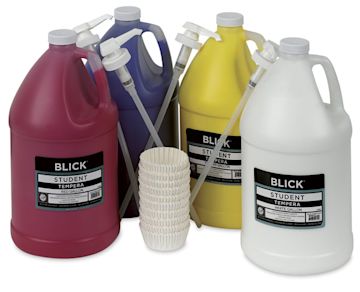 Blick Student Grade Tempera - 4-Color Pump Kit, Basic Colors, Gallons ...