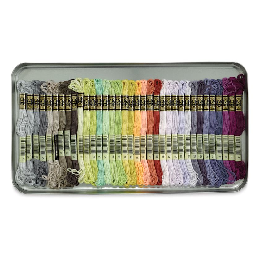 DMC Mouliné Special Collector’s Matte Gold Tin Embroidery Floss - Set ...