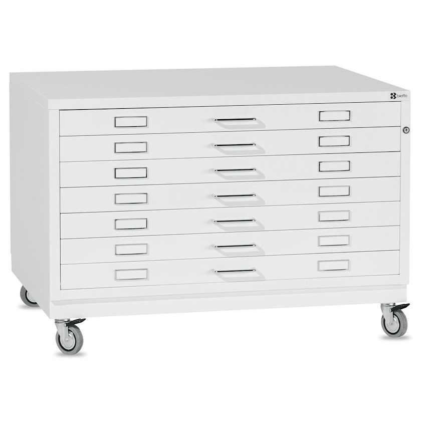 Bieffe BF Line Flat File - White, 7-Drawer, A0, 22-1/2" x 55" x 38 ...