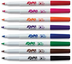 Expo Ultra-Fine Tip Dry Erase Markers - Set of 8, Assorted Colors ...