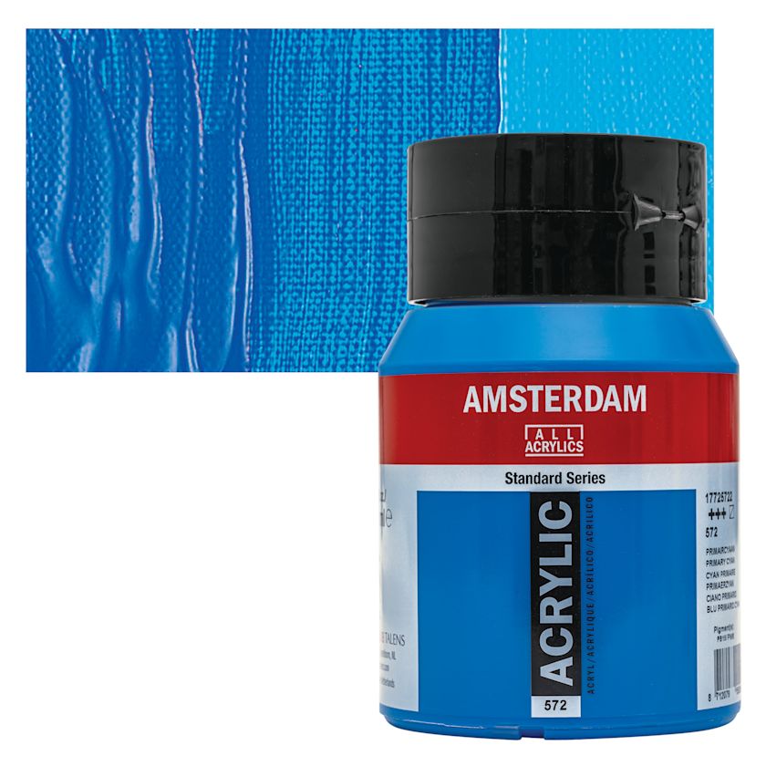 Amsterdam Standard Series Acrylic Paint - Primary Cyan, 500 ml, Bottle ...