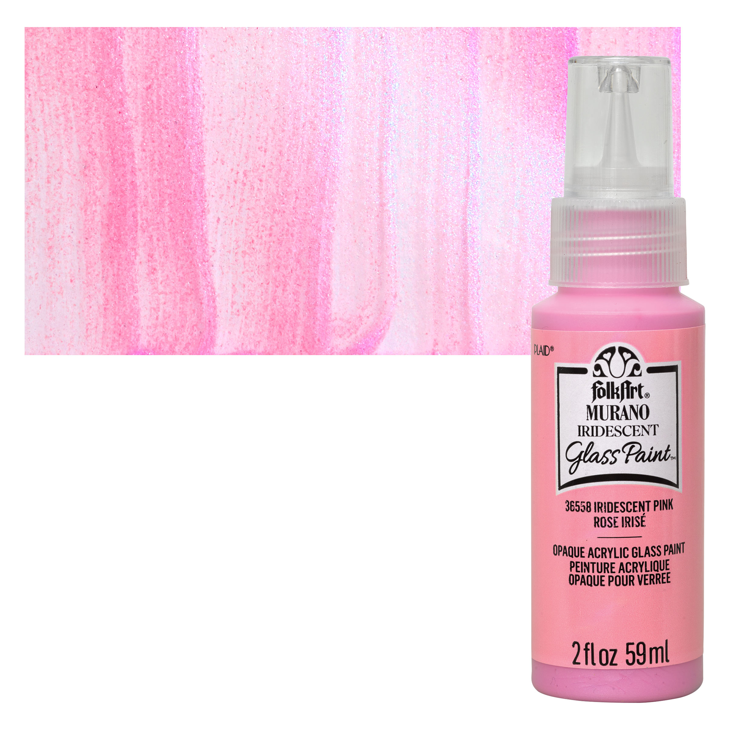 FolkArt Murano Glass Paint - Iridescent Pink, 2 oz | BLICK Art Materials