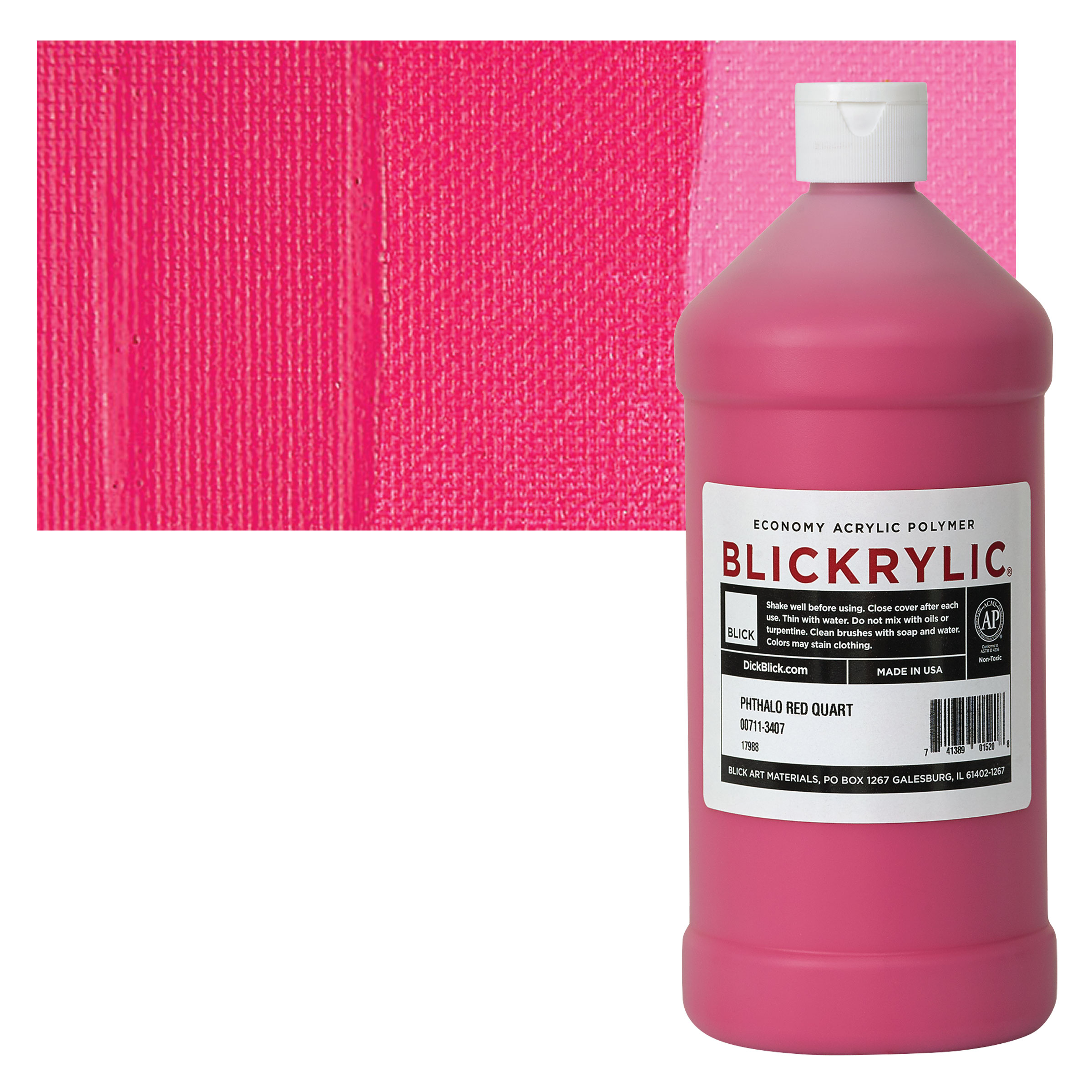 Blickrylic Student Acrylics - Phthalo Red, Quart | BLICK Art Materials