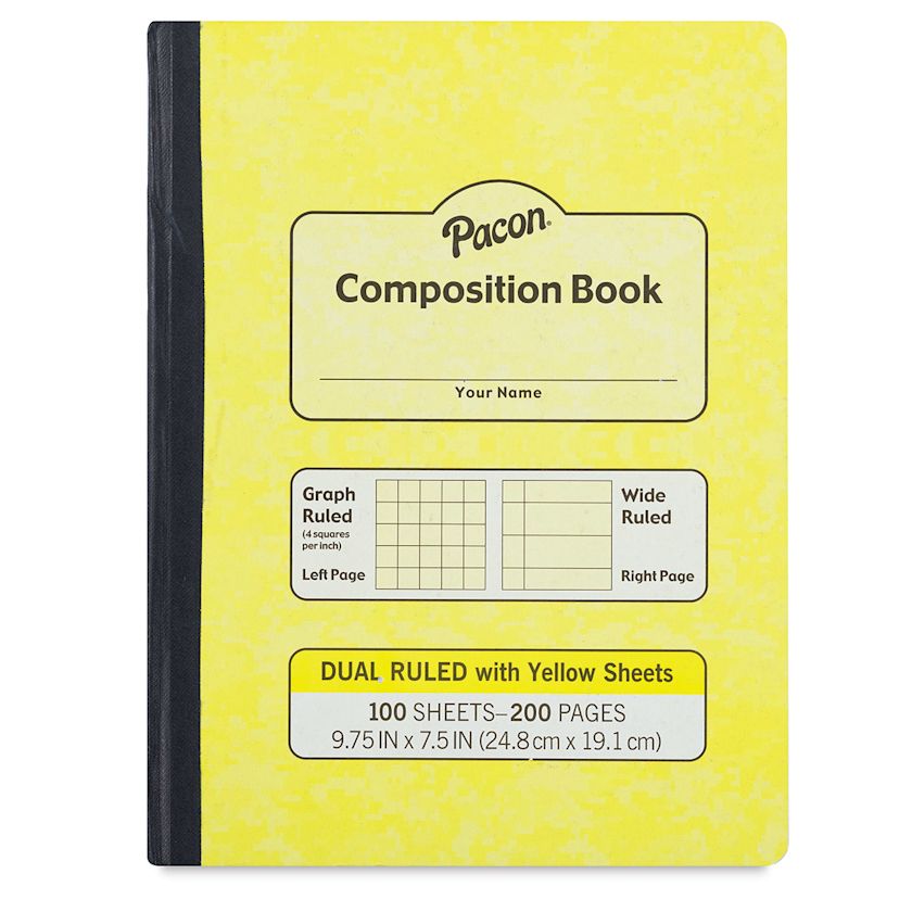 Pacon Dual Ruled Composition Book - 9-3/4" x 7-1/2", Yellow | BLICK Art ...