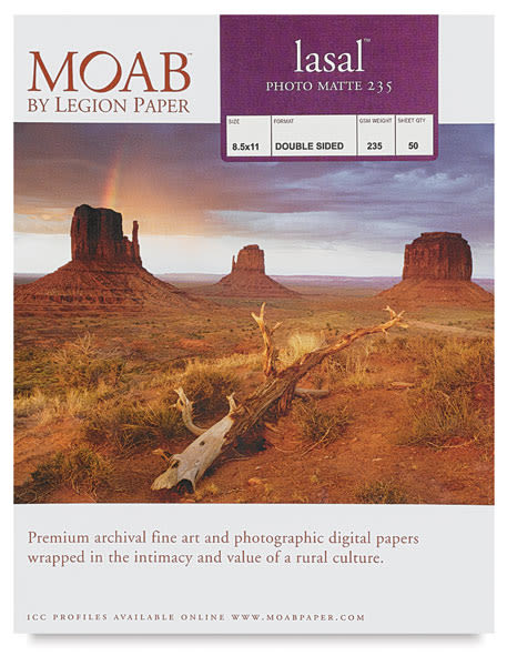Legion Moab Lasal Photo Paper - 8-1/2" x 11", Matte, Pkg of 50 | BLICK ...