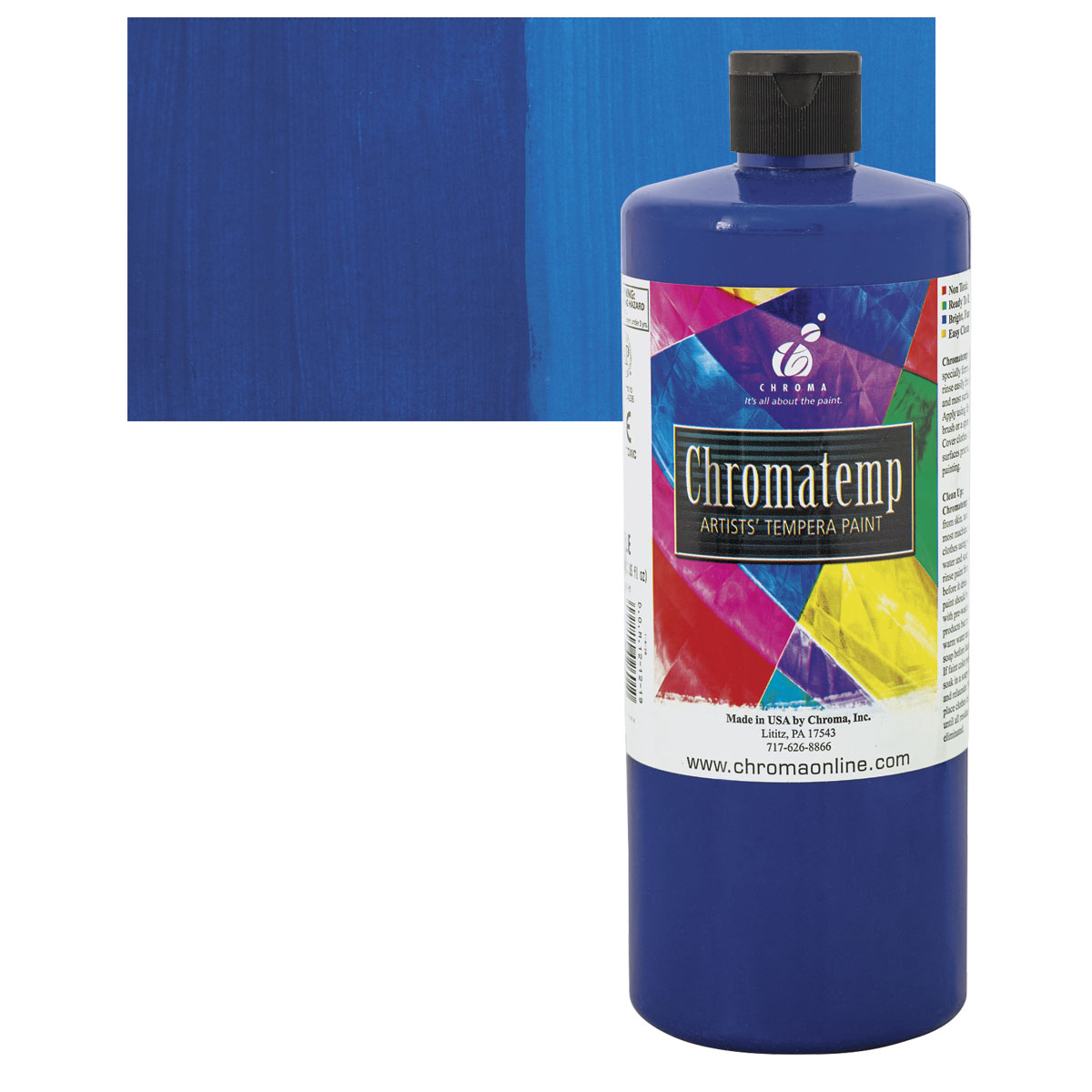 Chroma Chromatemp Artists' Tempera Paint - Phthalo Blue, Quart | BLICK ...