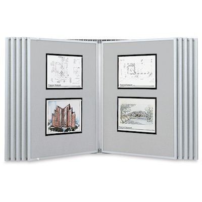 Multiplex Swinging Panel Display - 30" x 40", Gray, 10 Panels, Wall ...