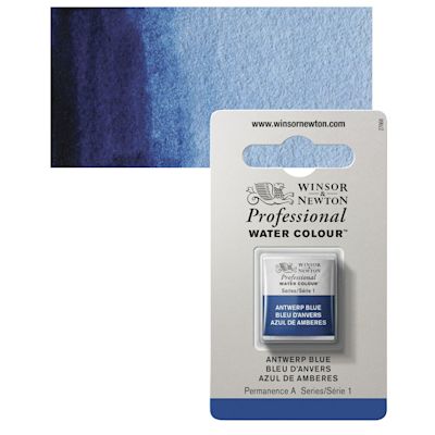Winsor & Newton Professional Watercolor - Antwerp Blue, Half Pan ...