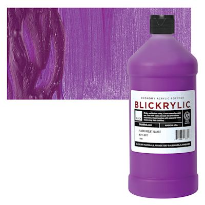 Blickrylic Student Acrylics - Fluorescent Violet, Quart | BLICK Art ...