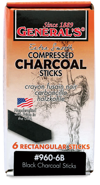 General's Jumbo Charcoal Sticks - 6B, Box of 6 Ssticks | BLICK Art ...