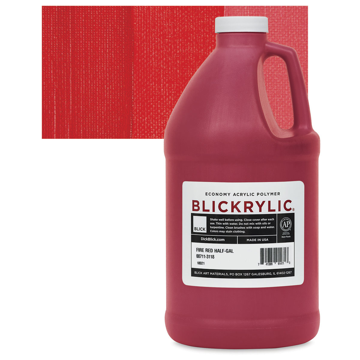 Blickrylic Student Acrylics - Fire Red, Half Gallon | BLICK Art Materials