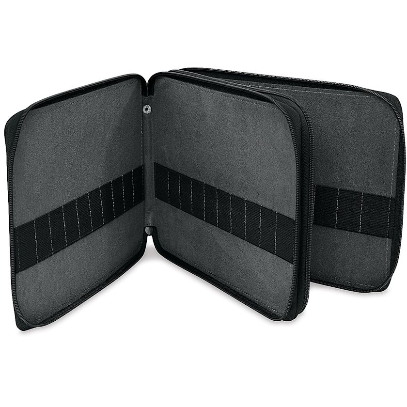 Speedball Classic Leather Pencil Case - Smooth Black, or 120 Pencils ...