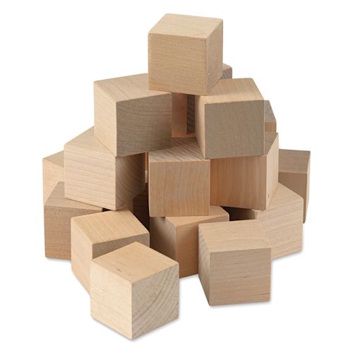 Hygloss Wooden Blocks - Pkg of 20, 1-1/2" Cubes | BLICK Art Materials