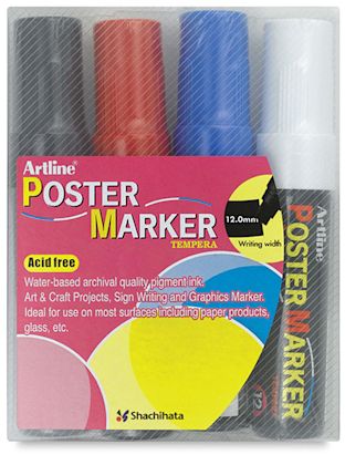 Artline Poster Markers - 12 mm Tip, Primary Colors, Set of 4 | BLICK ...