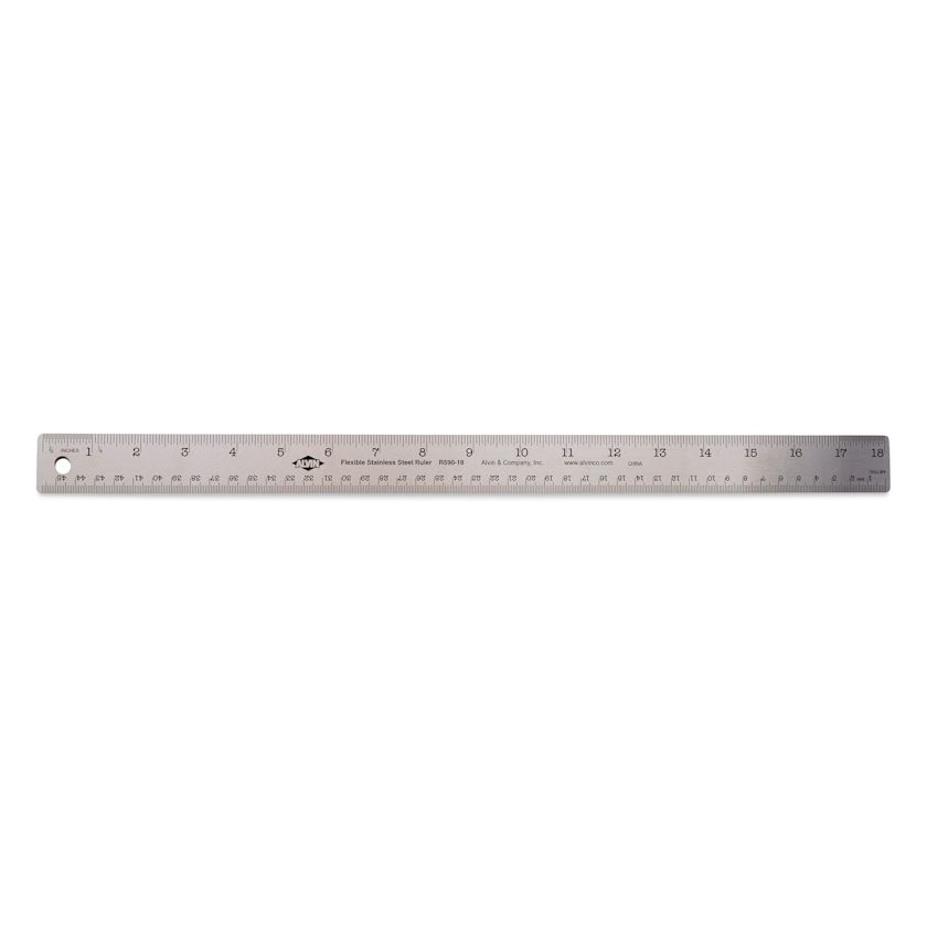Alvin Stainless Steel Ruler - 18", Non-Skid | BLICK Art Materials