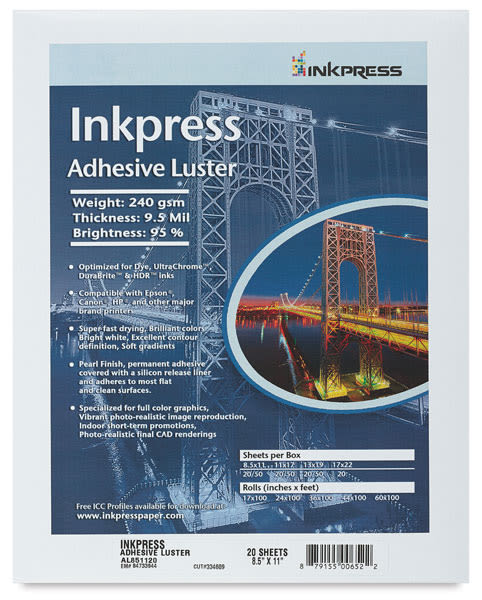 Inkpress Luster Adhesive Inkjet Papers | BLICK Art Materials