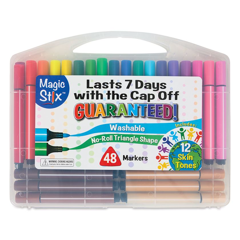 Magic Stix Triangular Markers - Set of 48 | BLICK Art Materials