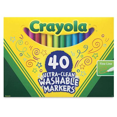 Crayola Ultra-Clean Washable Marker Set - Fine Tip, Set of 40 | BLICK ...