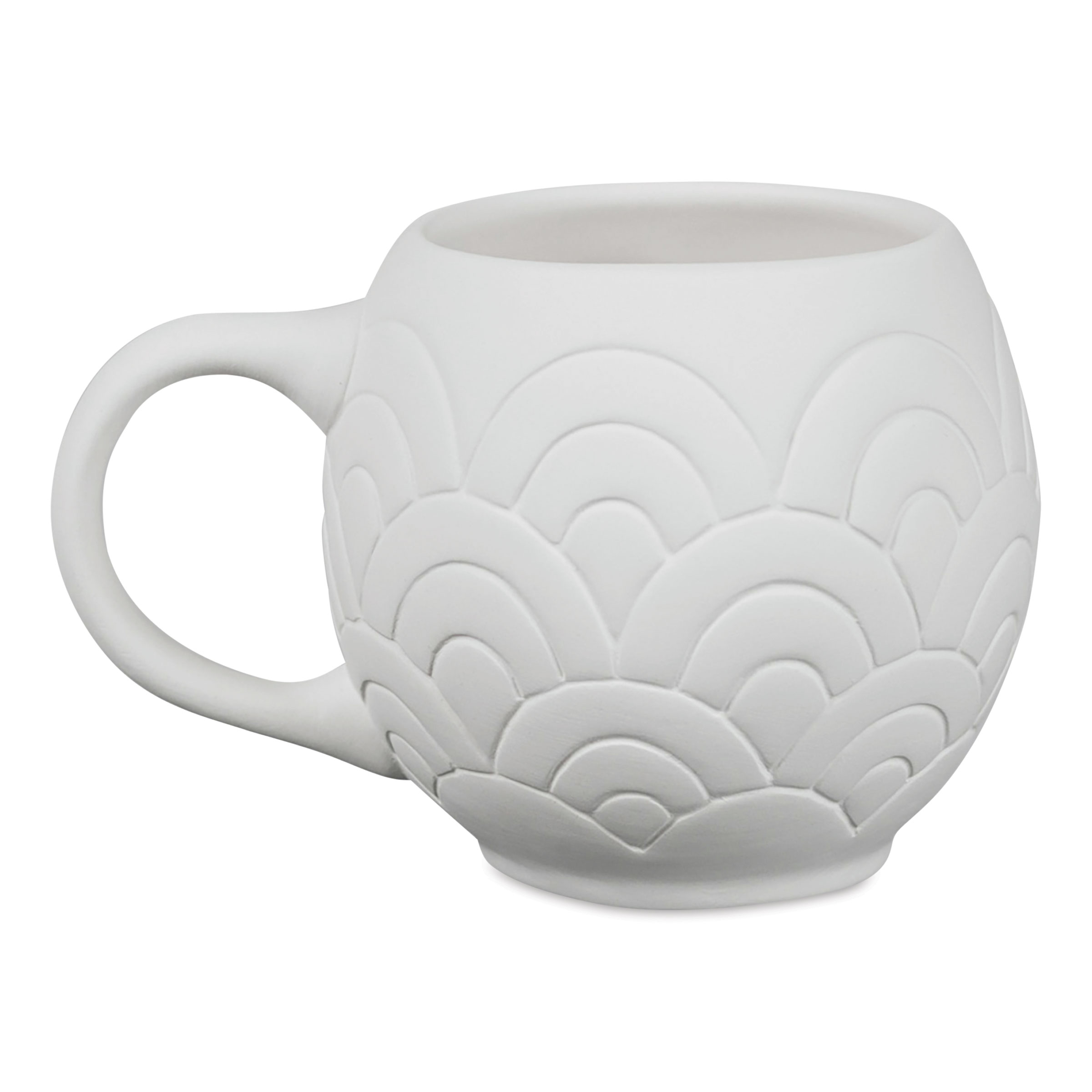 Mayco Earthenware Bisque Mugs - Scalloped, Pkg of 6 | BLICK Art Materials