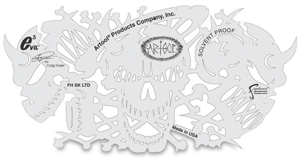 Iwata Artool Freehand Template - Set of 4, Evil 3 | BLICK Art Materials