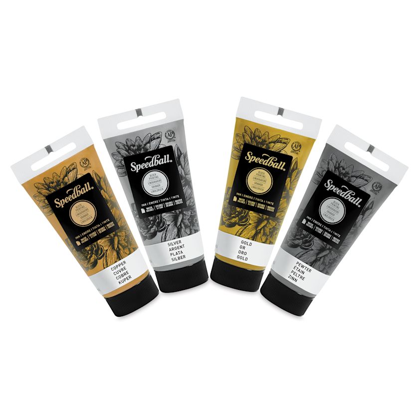 Speedball Block Printing Inks - Metallic, Set of 4, 1.25 oz | BLICK Art ...